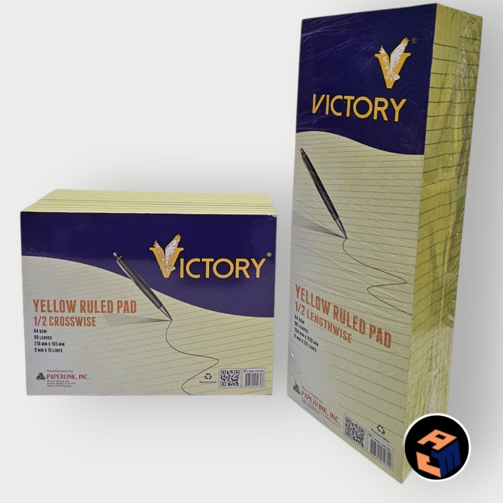 Victory Yellow Ruled Pad- 1/2 PAGE Set of 10 Pads | Shopee Philippines