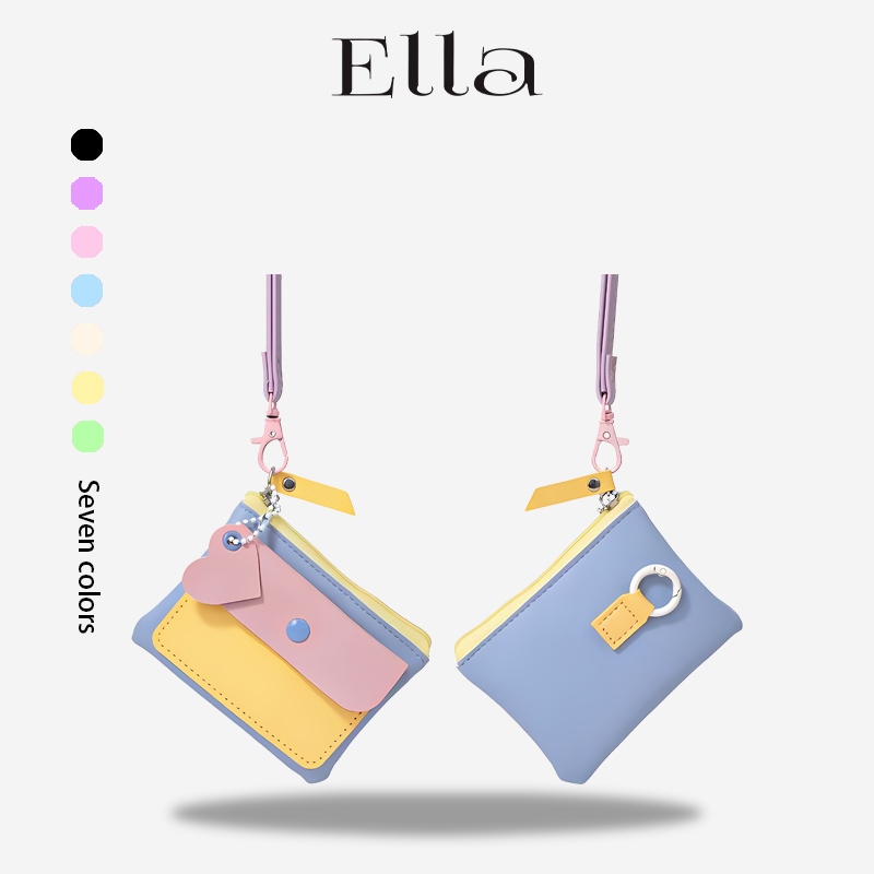 Ella Fashion PU Leather Girl Macron Color Coin Purse Contrasting colors ...
