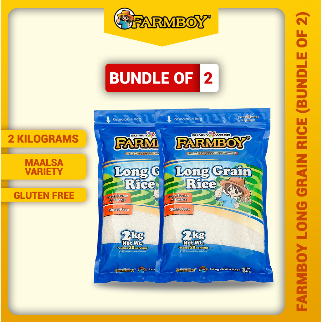 Farmboy Long Grain Rice 2kg (Bundle of 2) | Shopee Philippines
