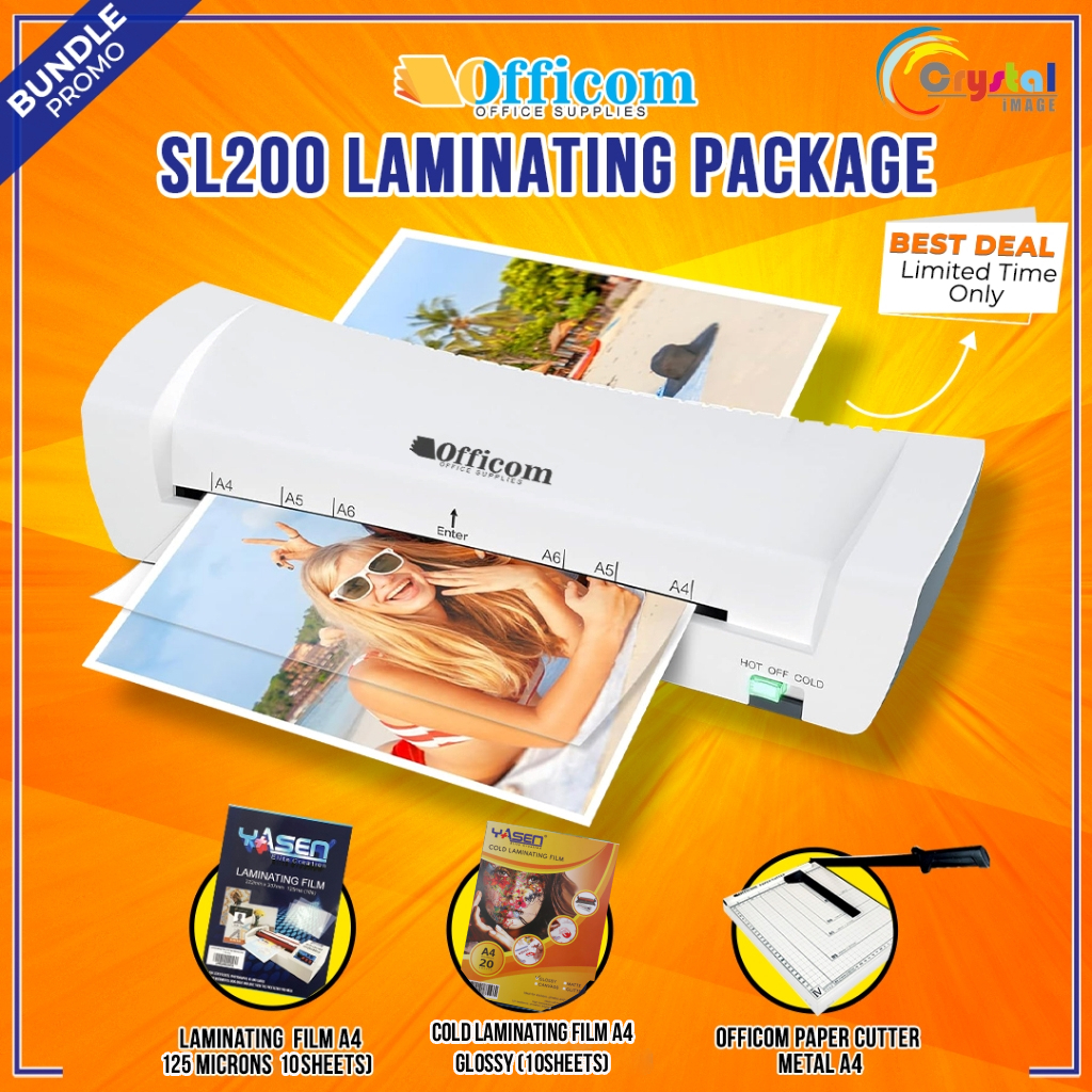 OFFICOM SL200 Laminator A4 Hot and Cold Laminating Machine | Lamination ...