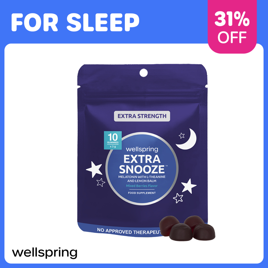 Wellspring 10s Pouch Extra Snooze Extra Strength Melatonin for Improve ...