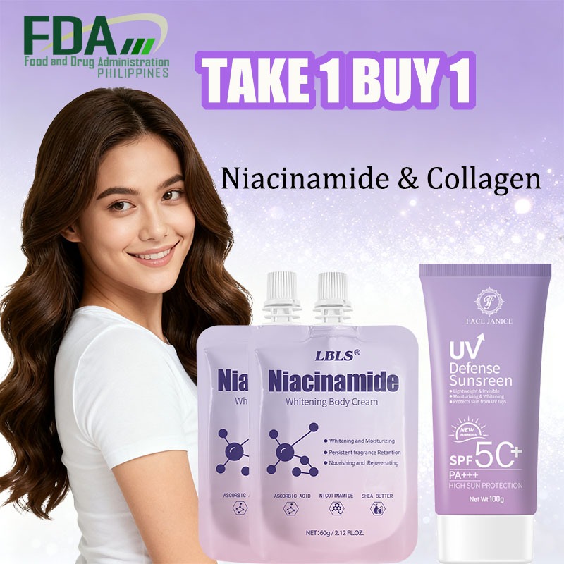 [BUY 1 TAKE 2]FDA FJ Niacinamide Whitening Body Cream+ Sunscreen SPF 50 ...