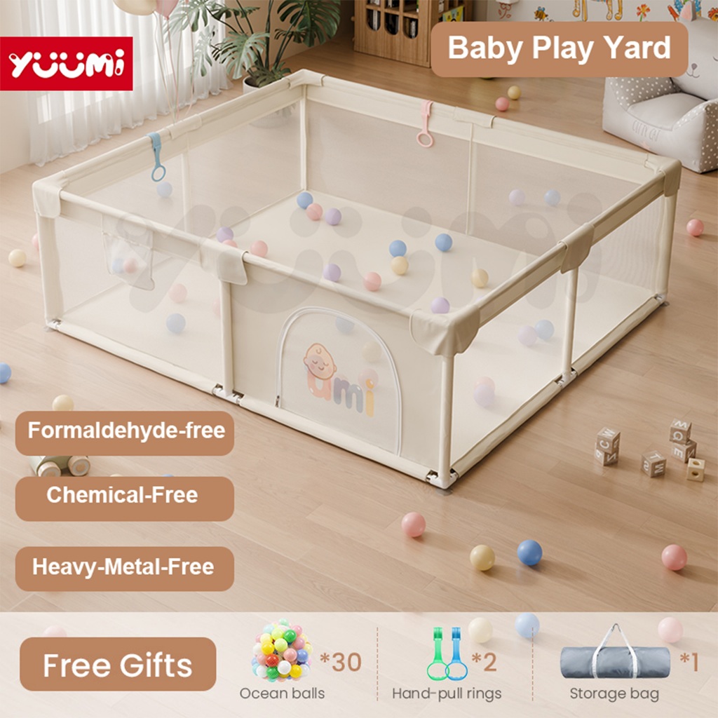 Yuumi Playpen For Baby With Balls Stainless Steel Frame Play Fence Big ...