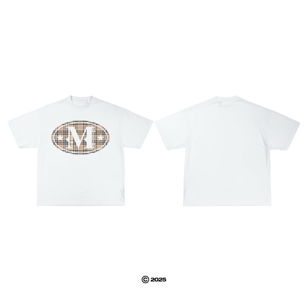 FEELIKE BURBRRR TEE IN WHITE | 240 GSM | SILKSCREEN | MOCK NECK ...