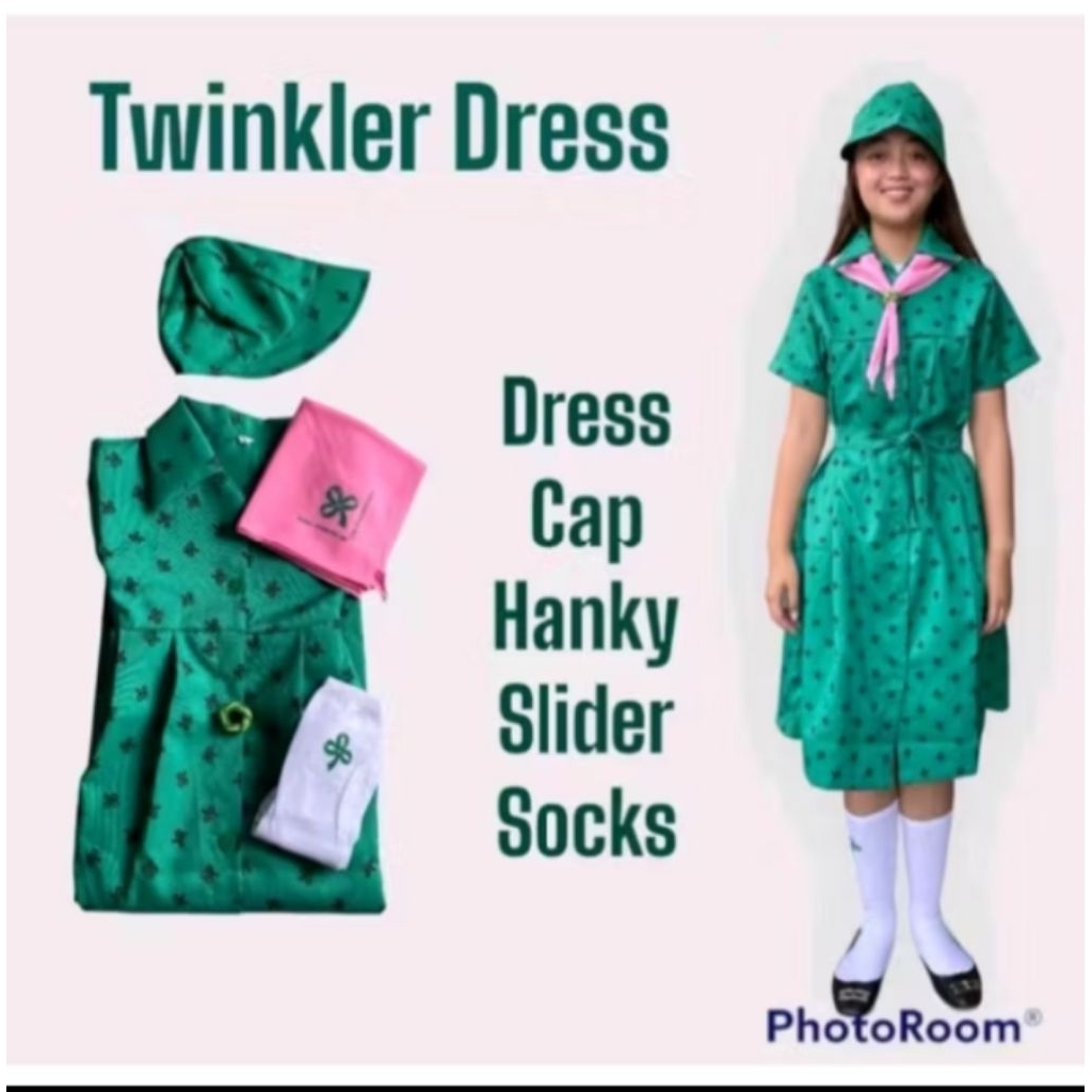 PINK( TYPE A) 5in1 Twinkler GSP Dress uniform Set 4-16 YRS OLD/GOOD ...