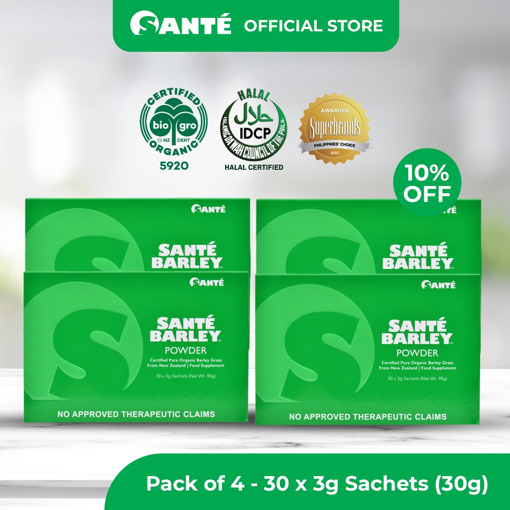 Sante Barley Powder with Stevia (Certified Organic) 3g x 30 sachets ...