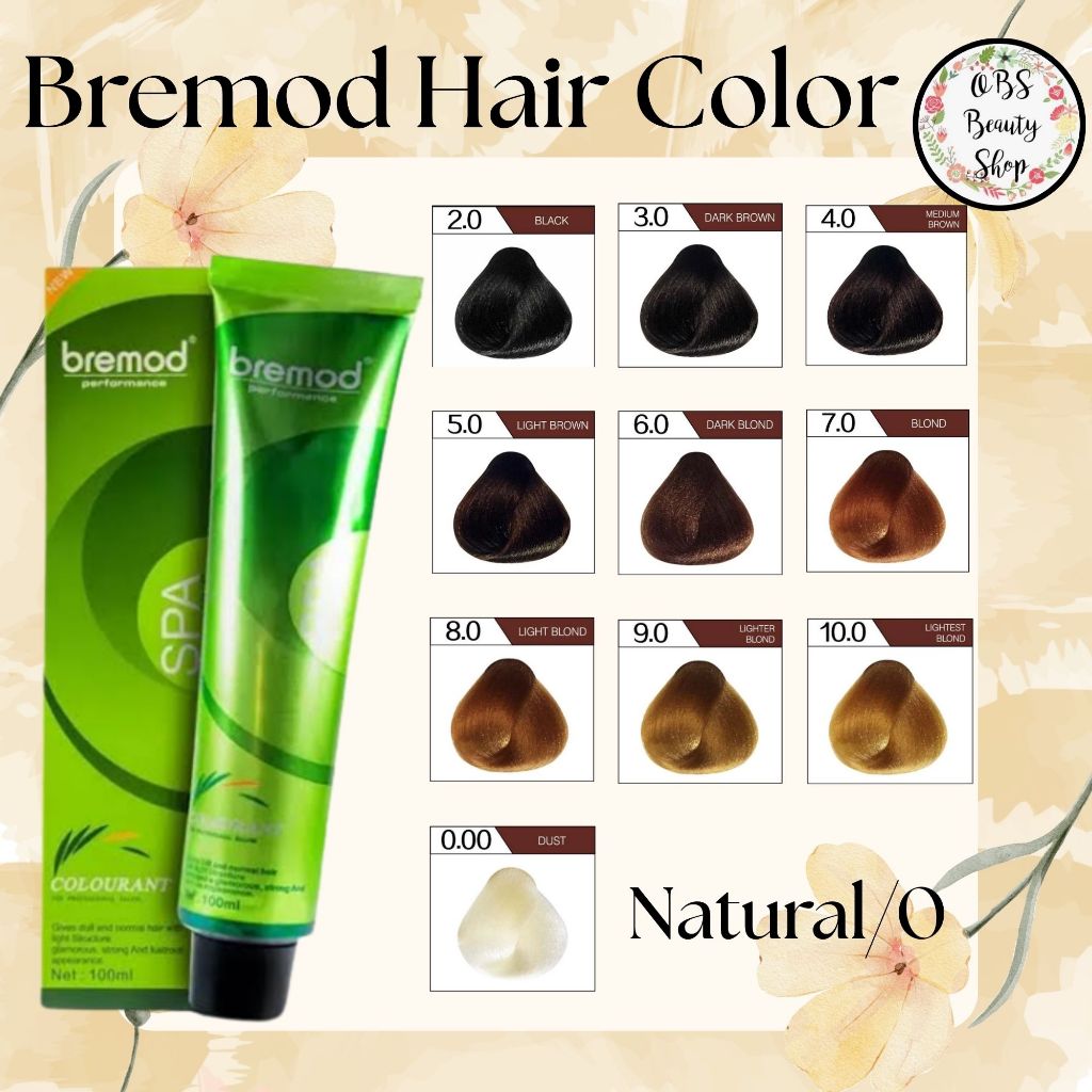 Bremod Hair Color Dye 100ml Natural 2/0 3/0 4/0 5/0 6/0 7/0 8/0 9/0 10/ ...