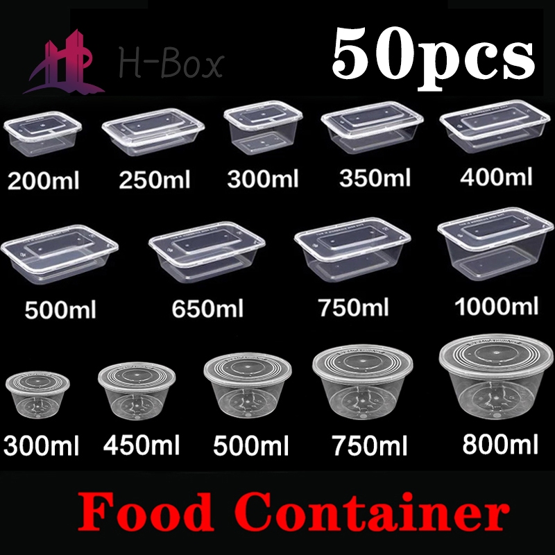 50pcs Food Container Microwave Oven Safe Lunch Box Large Capacity ...
