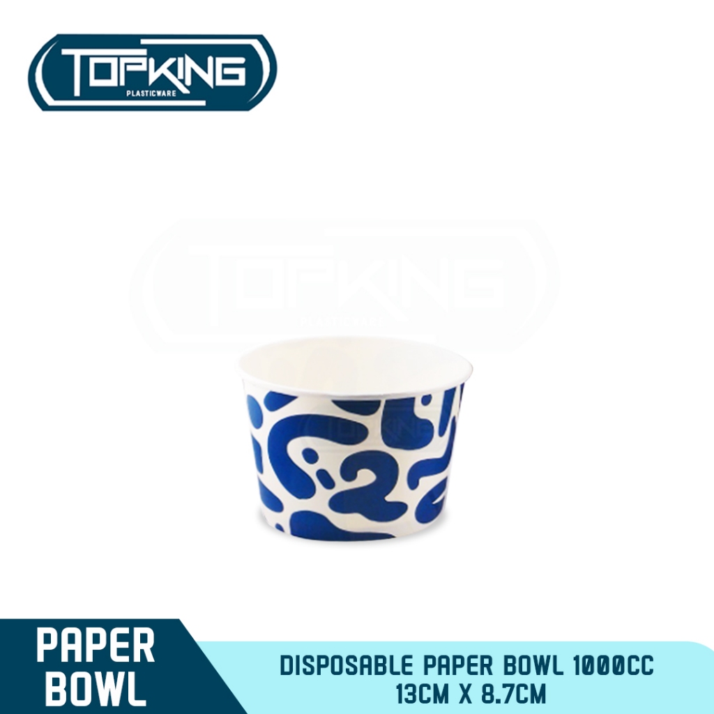 TOPKING 1000cc DISPOSABLE PRINTED PAPER BOWL | Shopee Philippines