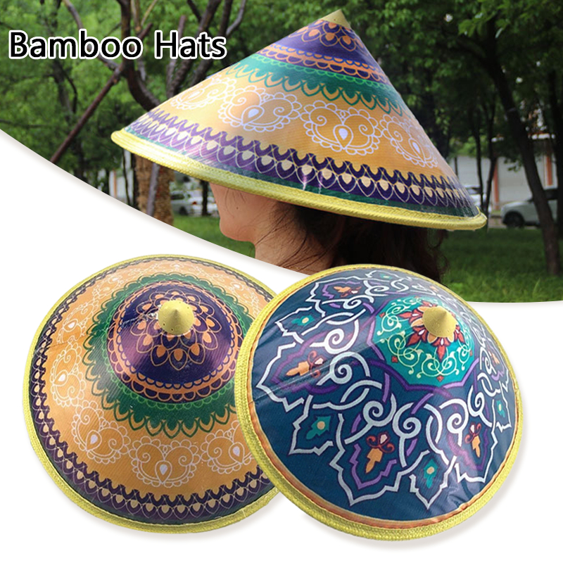 Bamboo Weaving Sunshading Hat,Funny Party Hats Asian Conical Hat Rice ...