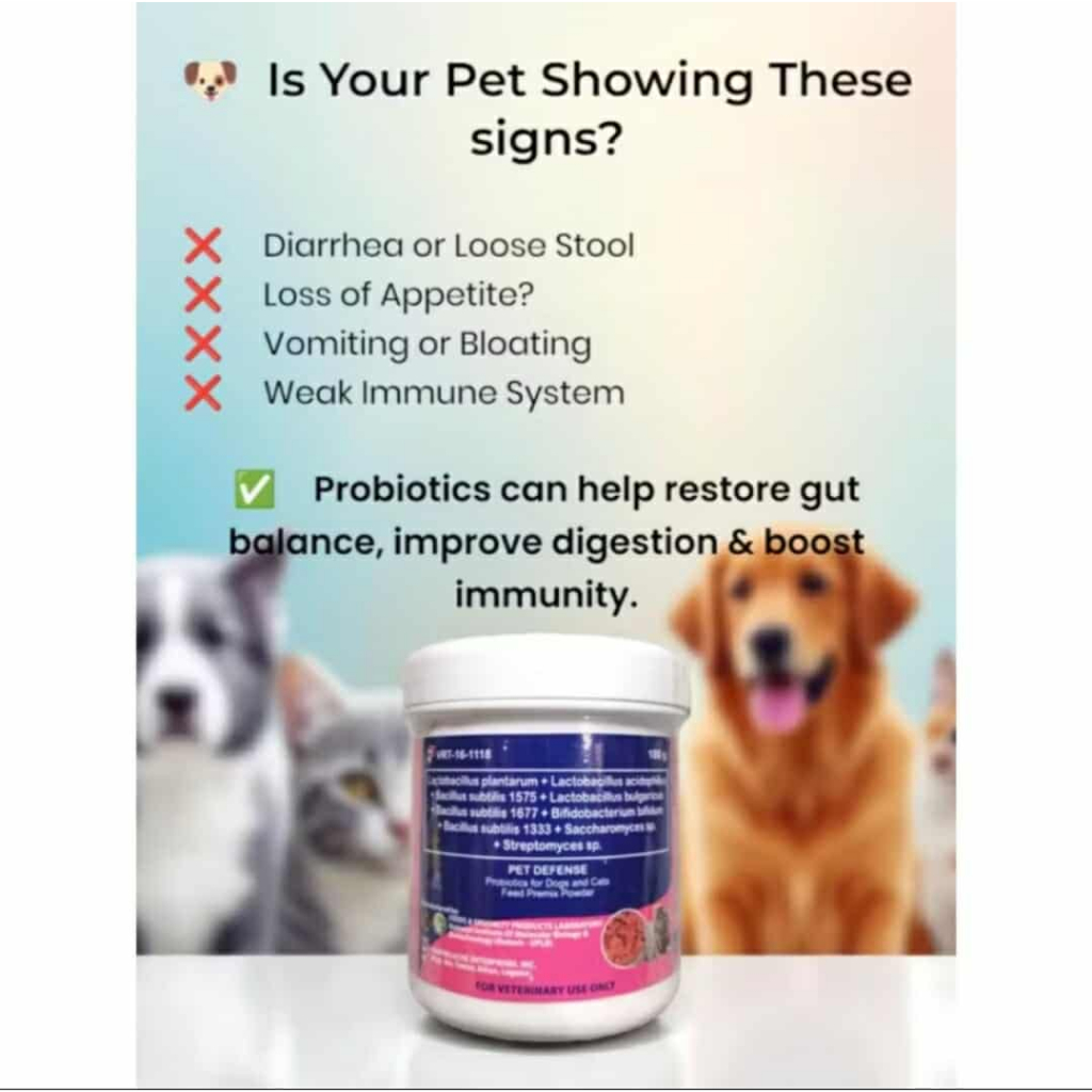 PET DEFENSE Probiotics for Dogs and Cats 100g | Shopee Philippines