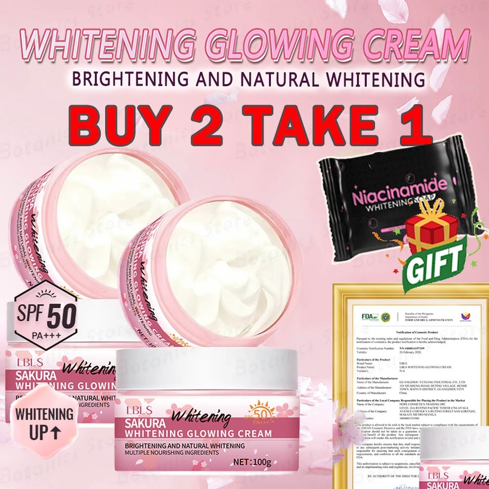 Whitening Facial Cream Nicotinamide Glutathione Arbutin Glowing Sakura ...