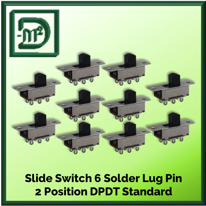 Slide Switch 6 Solder Lug Pin 2 Position DPDT Standard (10pcs) | Shopee ...