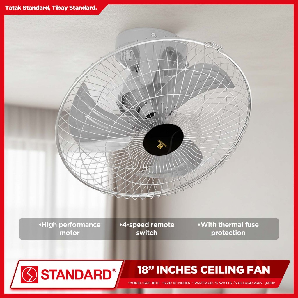Standard Orbit Fan 18" Metal Blade (4 Speed Switch) SOF18T2 | Shopee ...
