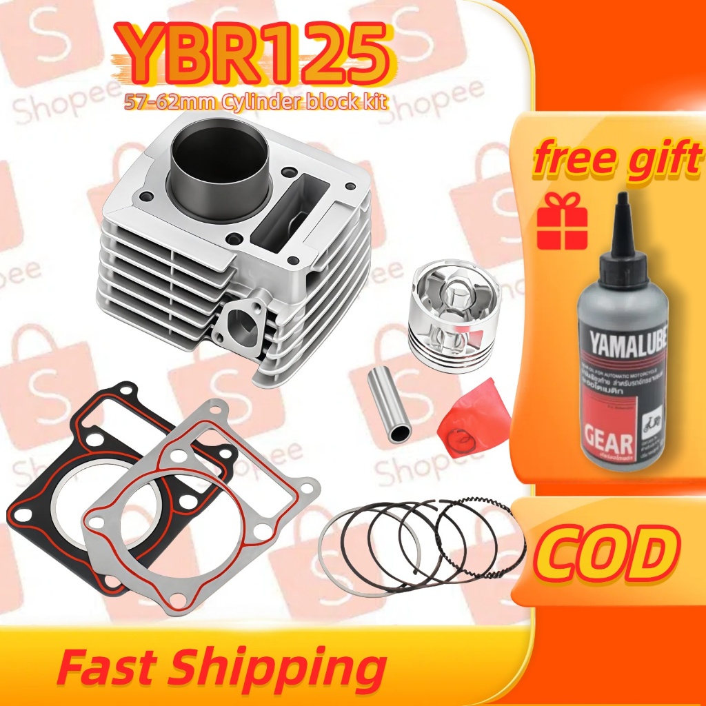 YBR125 Cylinder Block Kit 57mm 62mm For Yamaha YBR125 YZF125 XTZ125 ...