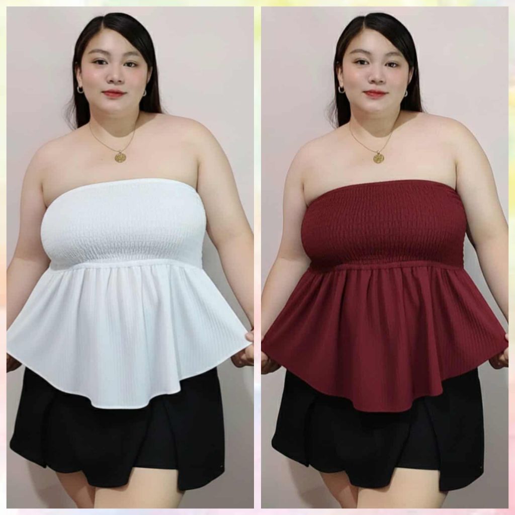 XL TO 2XL • Yuna Plus Size Smocked Bandana Tube Top | Shopee Philippines