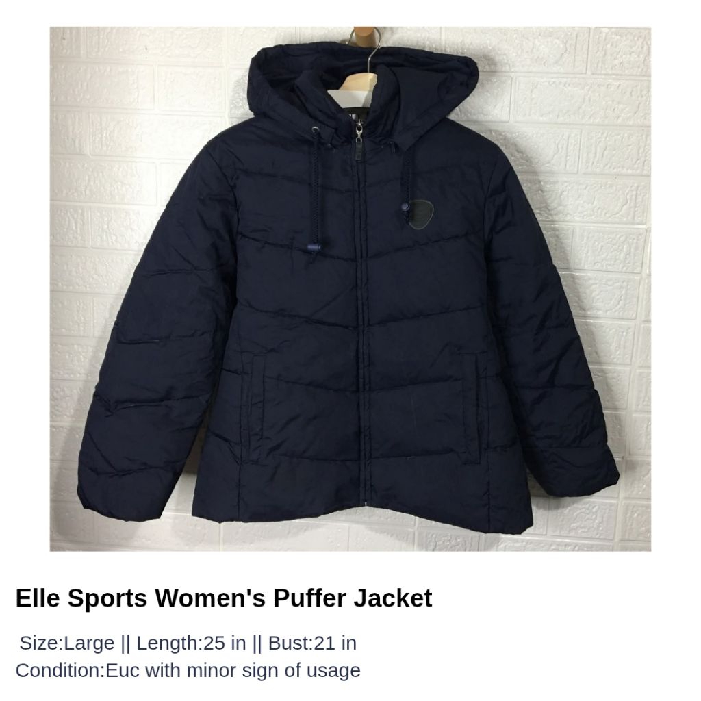 Preloved Handpicked Elle Sports Women's Down Puffer Jacket | Shopee ...
