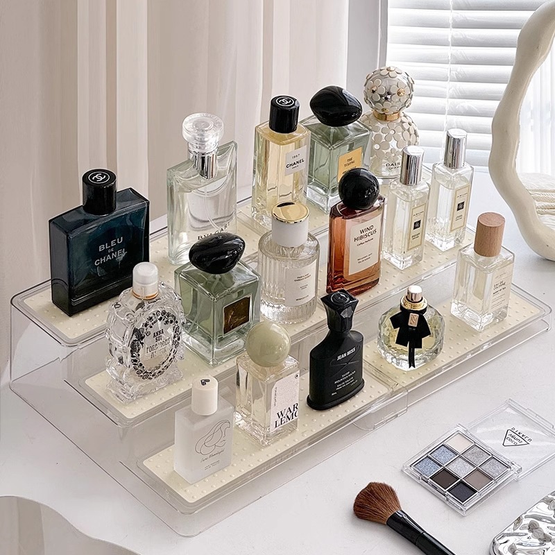 3 Tier Scalable Perfume Desk Display Stand Makeup Storage Rack Cosmetic ...