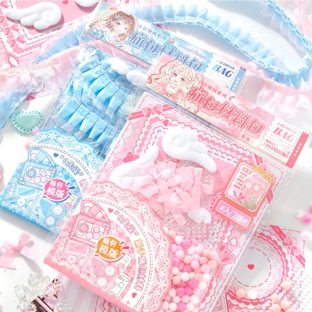 Ita Bag Decoration Kits Labels Stickers For Cartoon Bag Hot Pink Blue ...