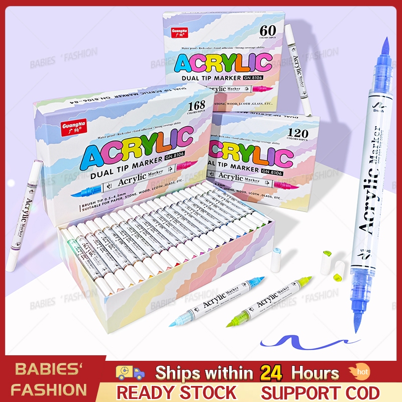 Dual soft head dual color straight liquid acrylic marker pen,opaque and ...