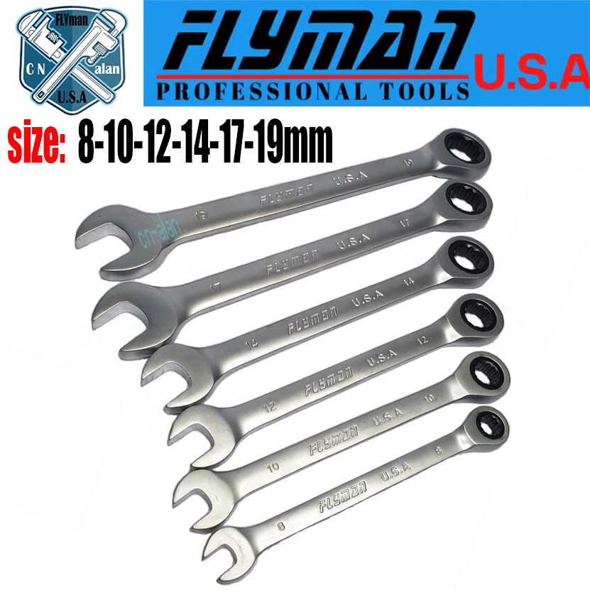 Flyman Tools Combination Gear Wrench Ratchet Wrench 8-19mm Modular ...