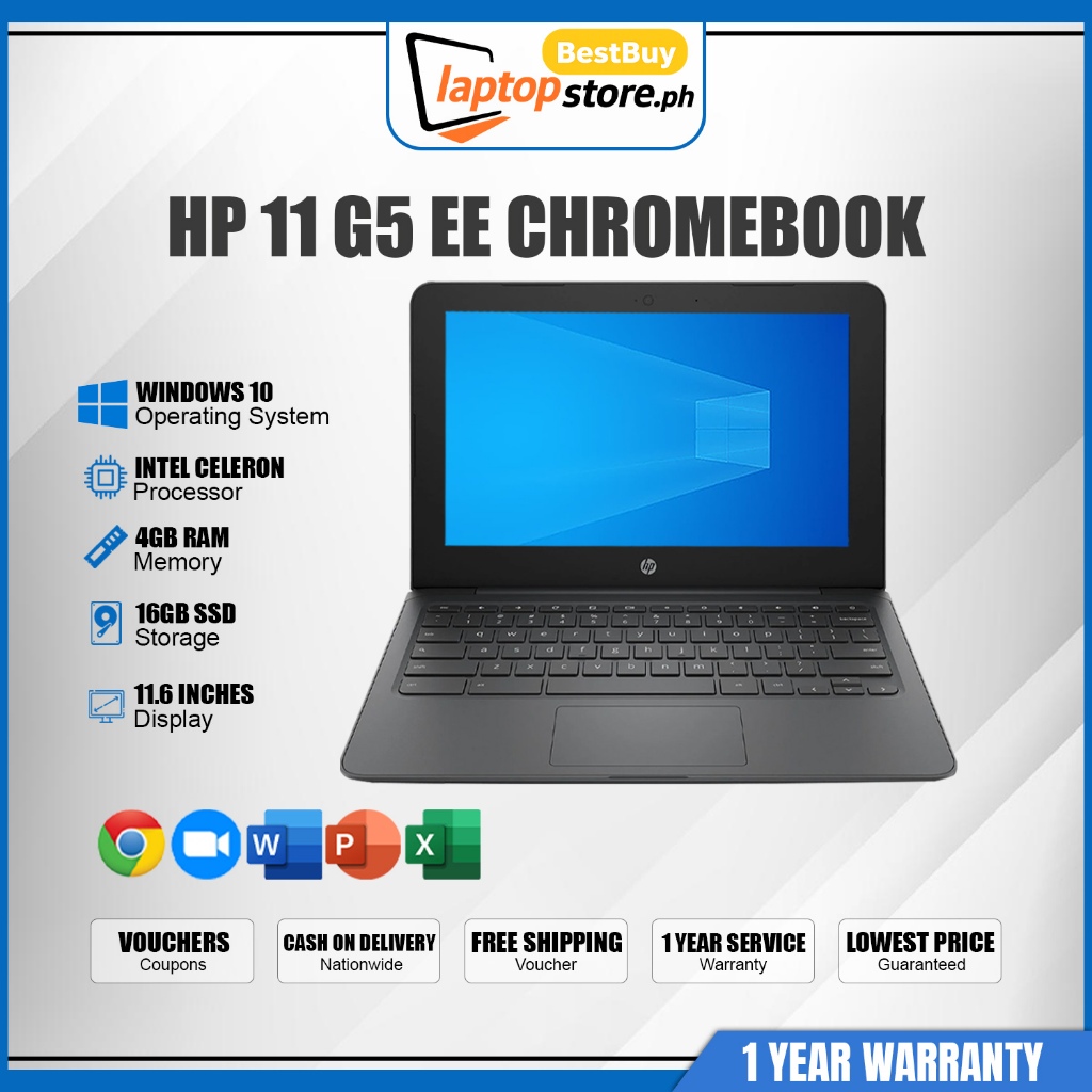 HP CHROMEBOOK LAPTOP 4GB RAM 16GB INTERNAL STORAGE 11.6" WINDOWS BASE 2 ...