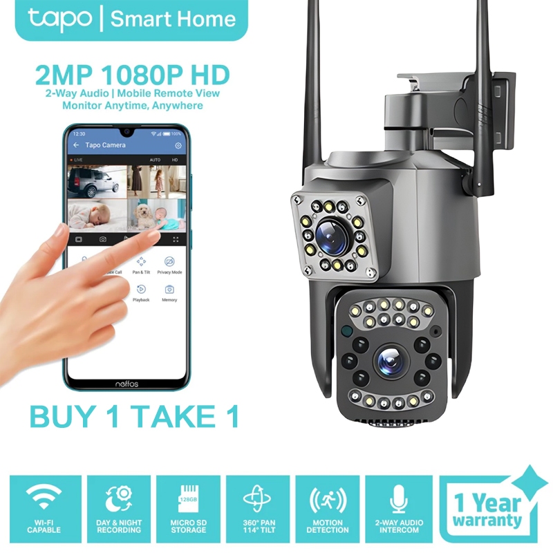 TAPO CCTV Camara 4K Dual Lens Night Vision Outdoor Waterproof WIFI ...