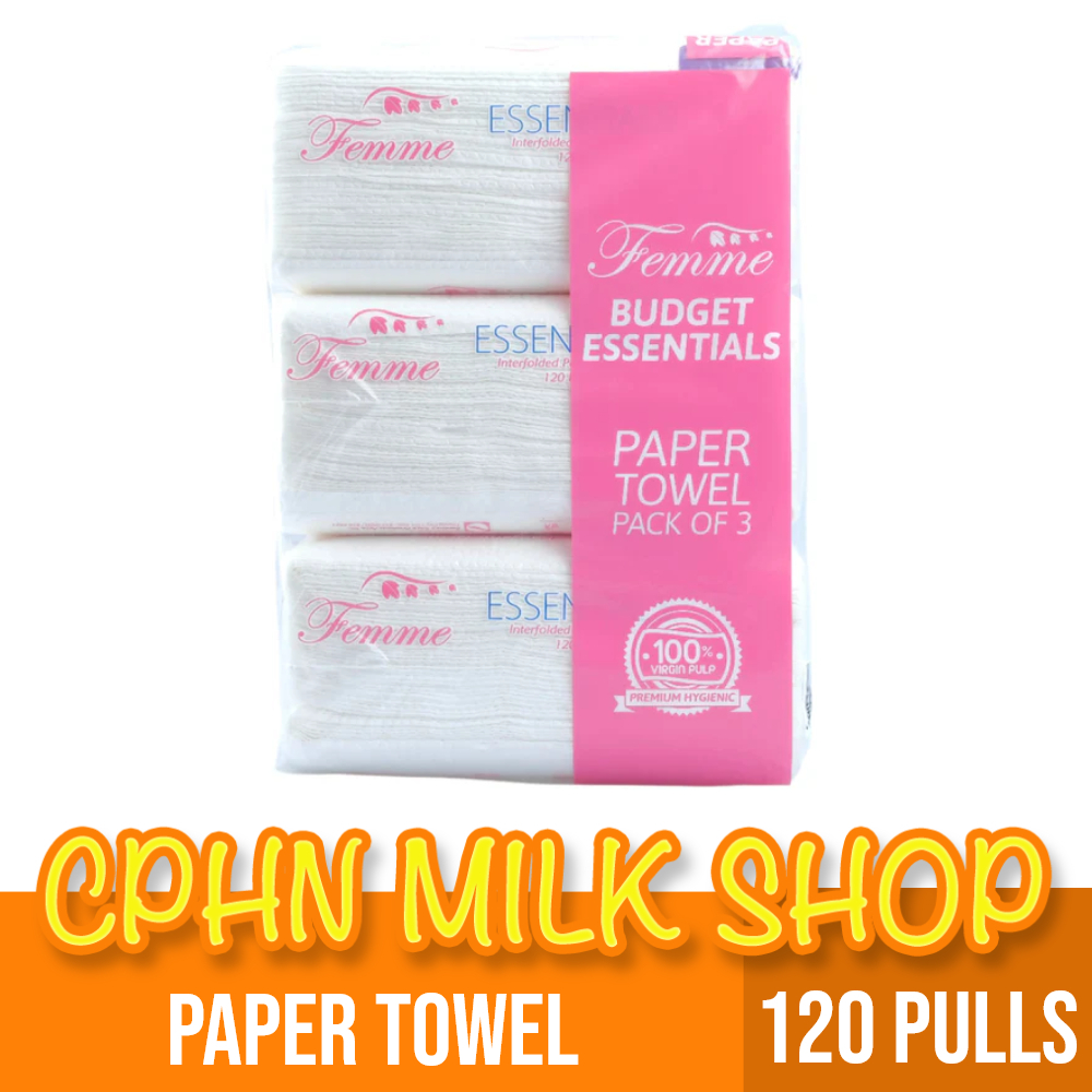 Femme Essentials Interfolded Paper Towel 120P Pack Of 3 | Shopee ...