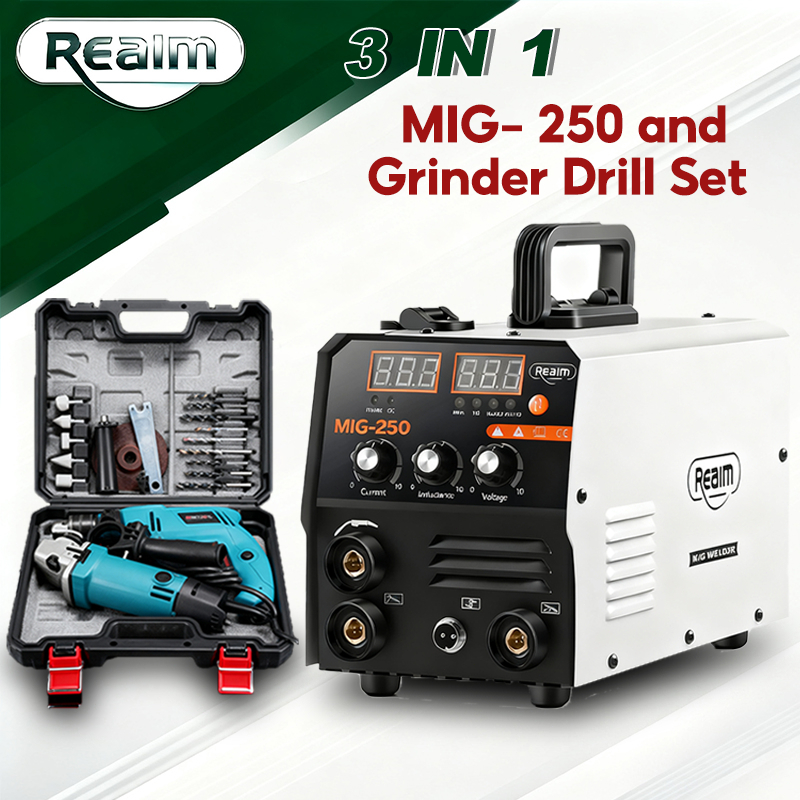 REAIM MIG Welding Machine Grinder and Drill Set Inverter Portable IGBT ...