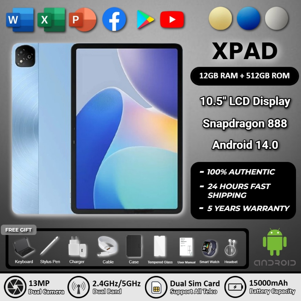 [ HOT ITEM !!! ] XPAD 4G LTE Android Tablet 10.5 inch 12GB+512GB Dual ...