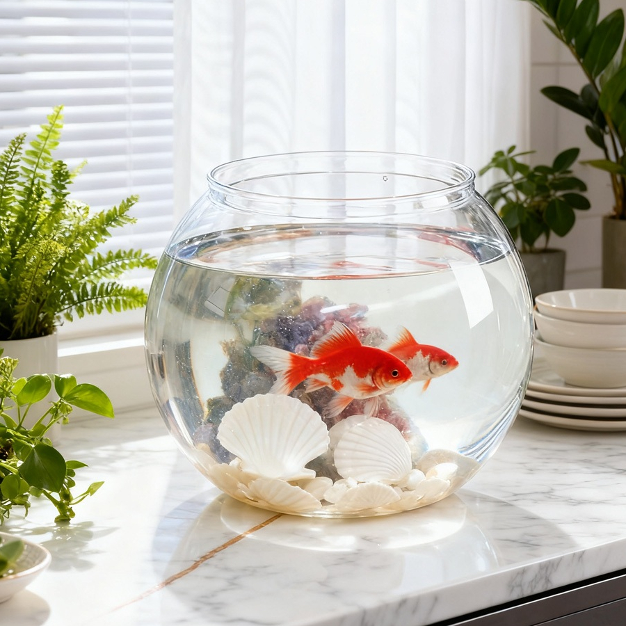 Fish Bowl Plastic Hight-Transparent Aquarium Small Fish Tank ...