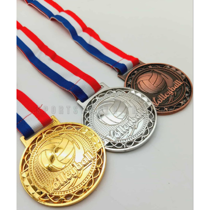 Volleyball With Ring Medal 6.5cm Ordinary Lace Available(Gold/Silver ...
