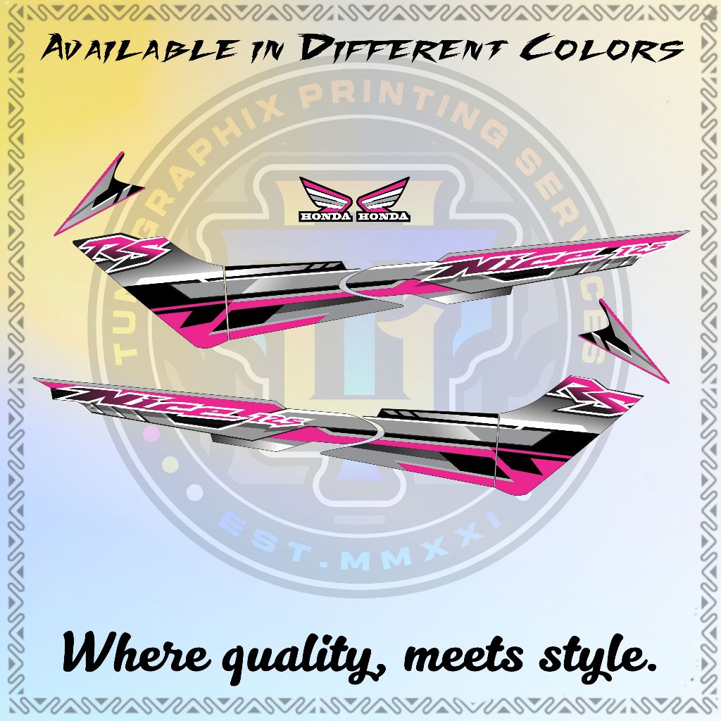 NICE 125/RS 125 DECAL CUSTOM COLOR PINK (THAI DESIGN) | Shopee Philippines