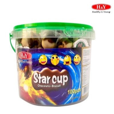 H&Y Star Cup Chocolate + Biscuit Jar – 100pcs | Shopee Philippines