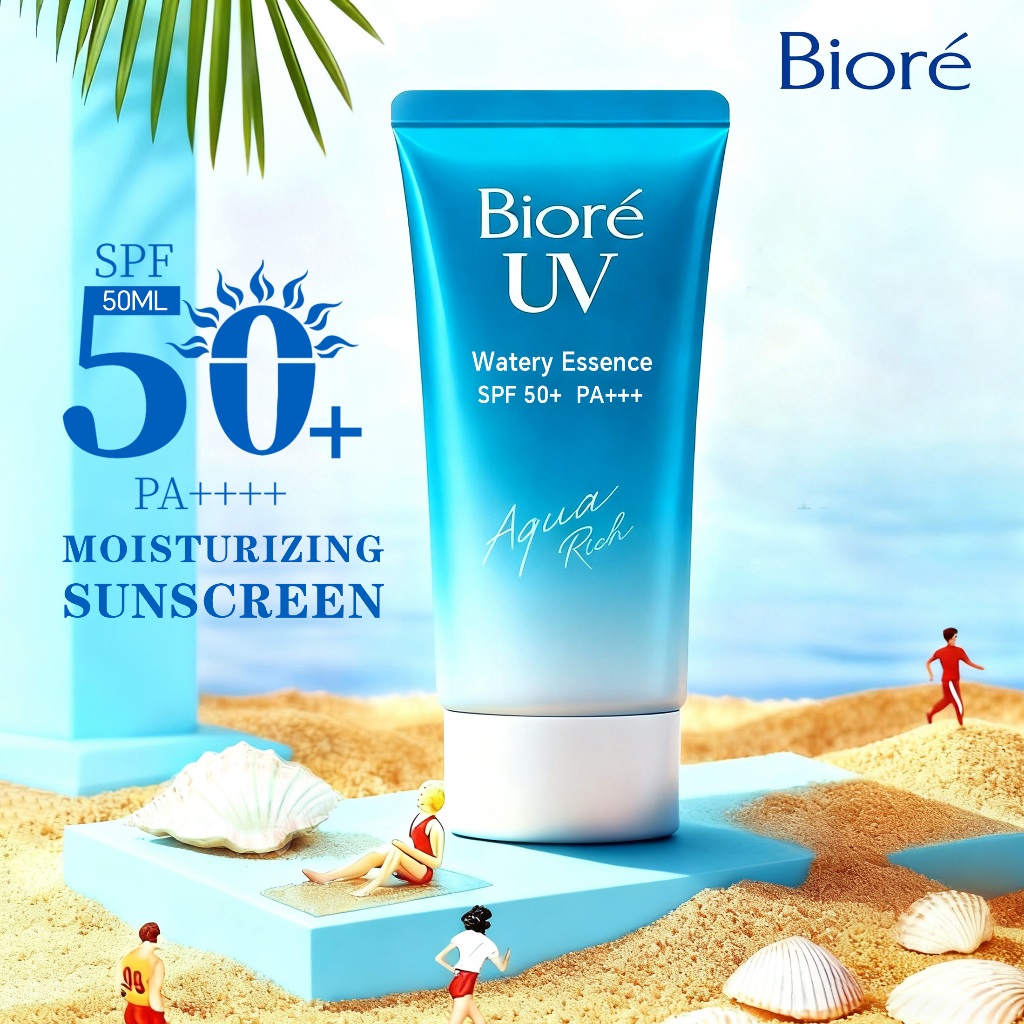 Biore Watery Essence Sunscreen SPF 50+++ Beach Travel Lightweight ...