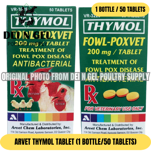 1 BOTTLE ARVET THYMOL TABLET FOR GAMEFOWL (50 TABLETS) | Shopee Philippines