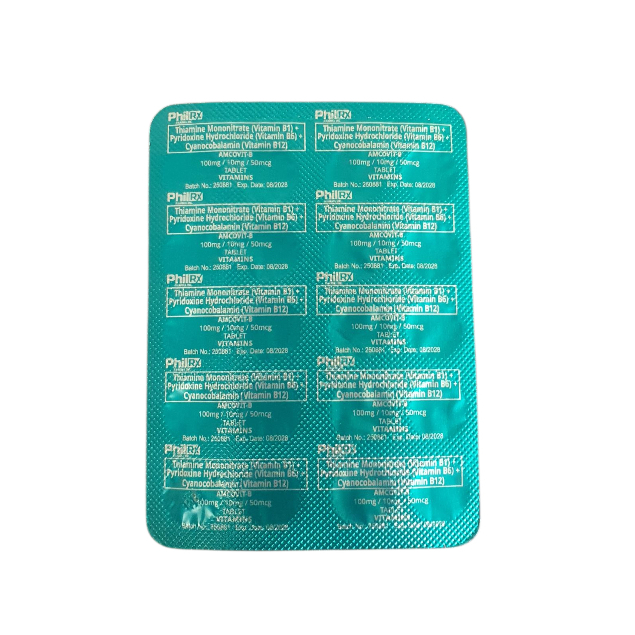 AMCOVIT-B Vitamin B Complex (B1+B6+B12) 20 Tabs/ Blister (For Nerve ...