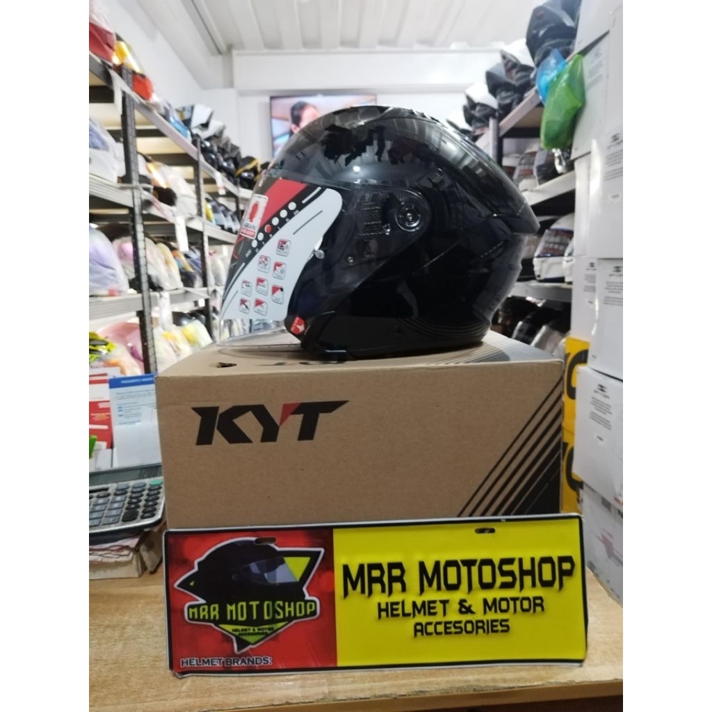 KYT NFJ glossy black half face helmet | Shopee Philippines