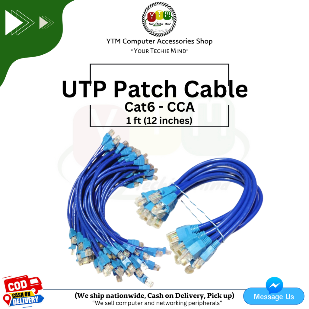 Blue CAT6 1 foot UTP Patch Cable Cat6 | Shopee Philippines