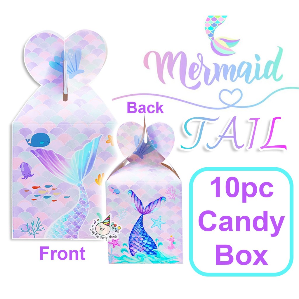 Purple Violet Mermaid Tail Candy Box 10pcs for Gift Box Giveaway Bag ...