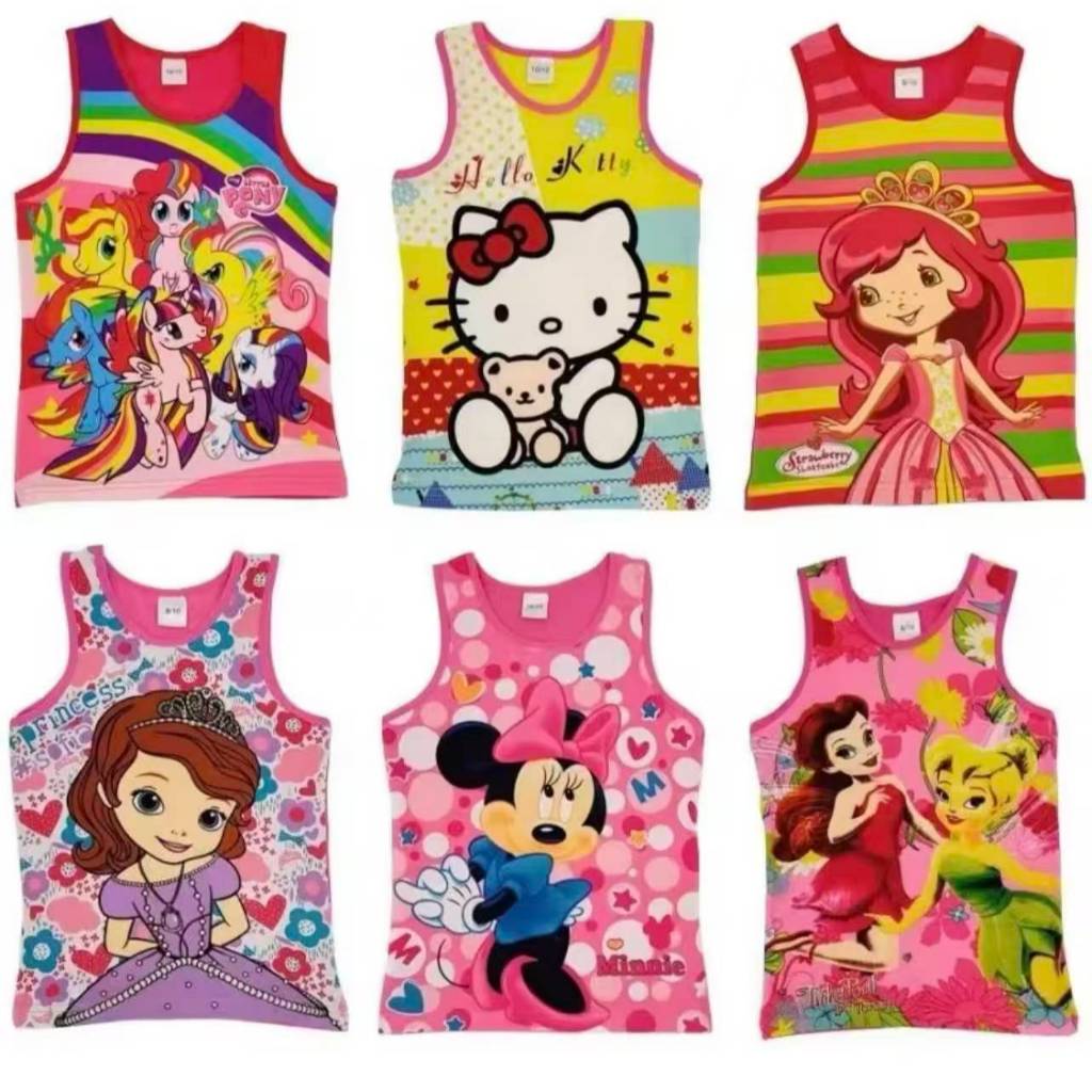 Maiko 4/6pcs Cartoons Character kids sando for girls,Random assorted ...
