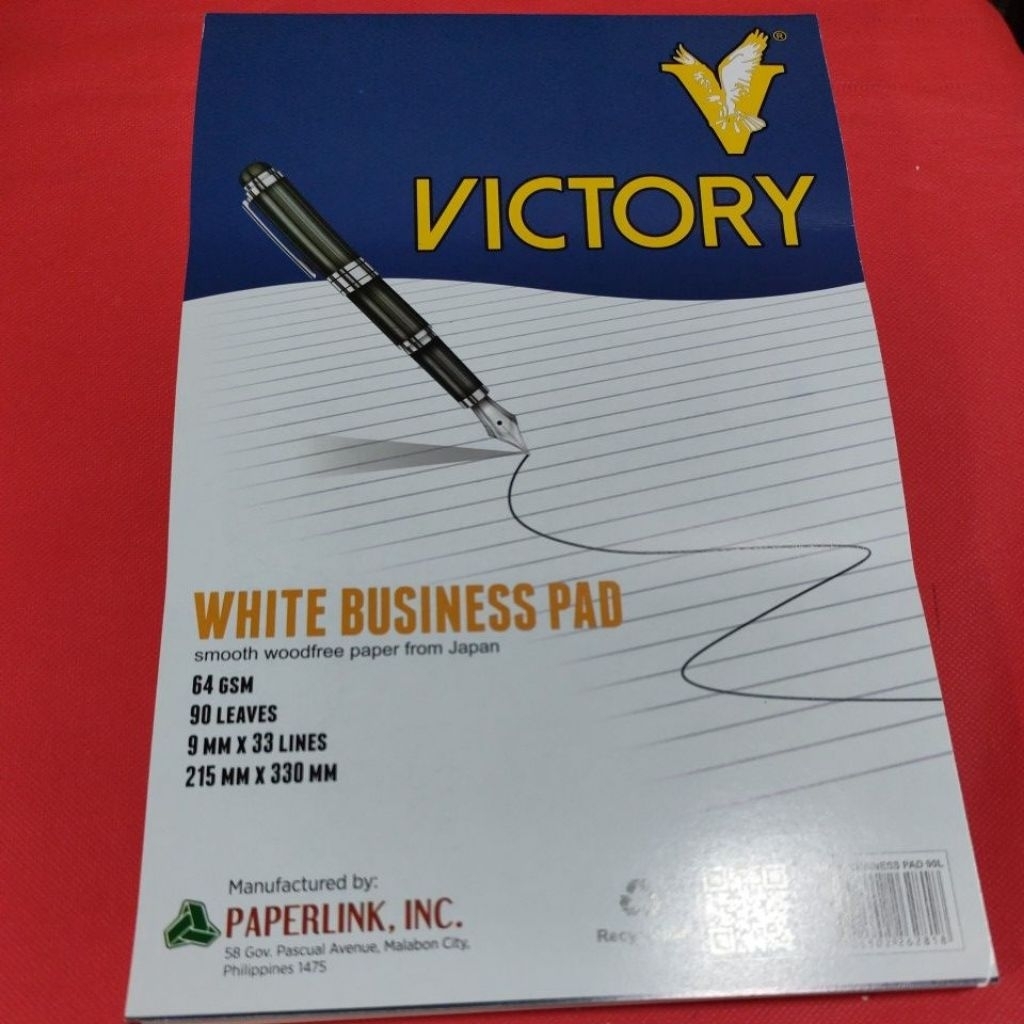 victory white business pad made of smooth woodfree paper from Japan 64 ...