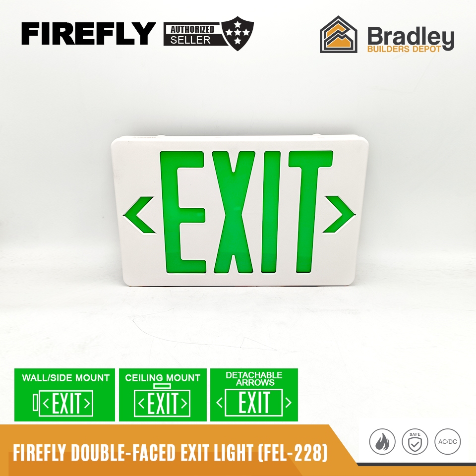 Firefly Double-Faced LED Exit Light with Wall or Ceiling Mount Option ...
