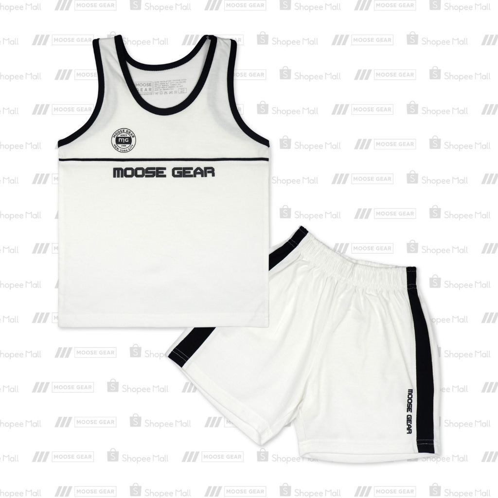 Moose Gear White Combi Sando With Short Set (SDS- 15527 IW) | Shopee ...
