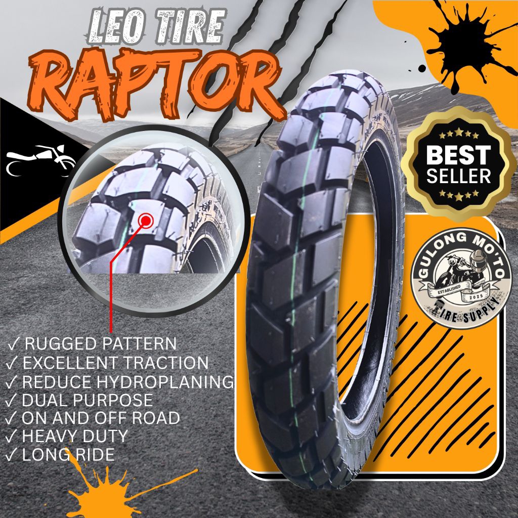 Motorcycle Tire LEO RAPTOR DUAL SPORT Tube Type ALL TERRAIN ON | OFF ...