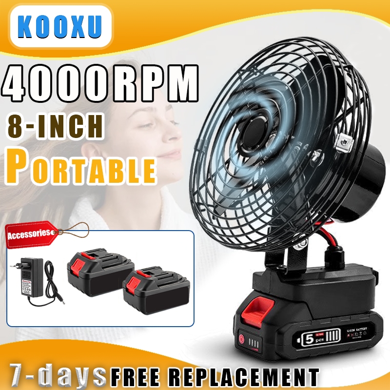 Cordless Fan High Power Fan 5000W Desktop Cooling Fan 8 Inch Portable ...