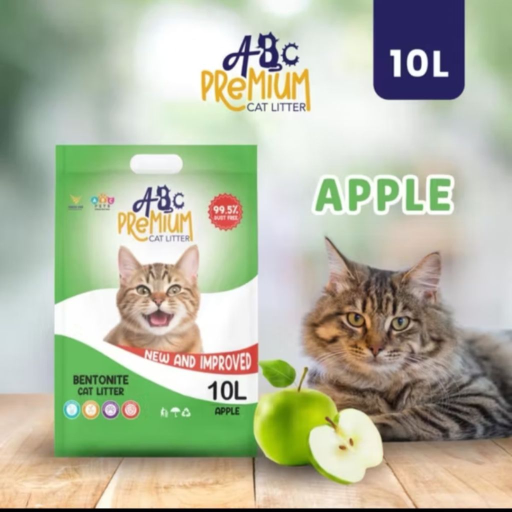ABC Premium Bentonite Cat Litter – Apple Scent (10L) | Shopee Philippines