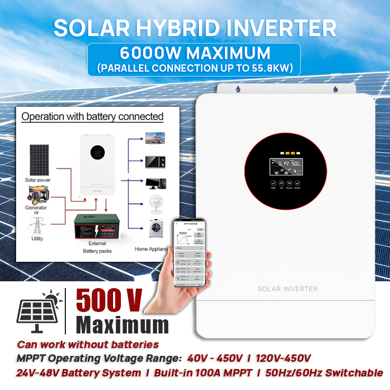DEMUDA Pure Sine Wave Parallel Invertor 6.2kw/4.2kw/3.6kw Solar Hybrid ...