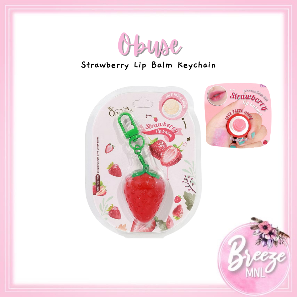 Obuse Strawberry Lip Balm Keychain Thailand | Shopee Philippines
