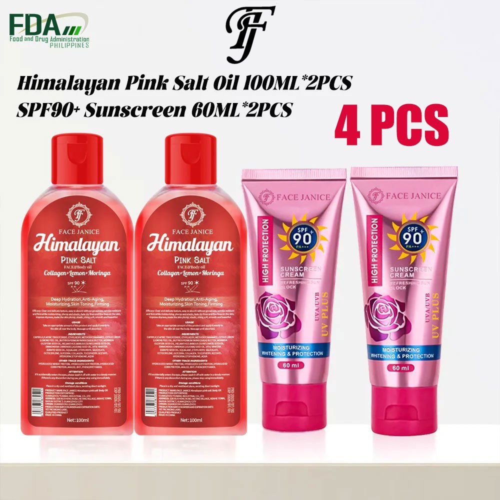 FJ 2PCS Himalayan pink salt body oil 100ML moisturizing skin 【Gift SFP ...